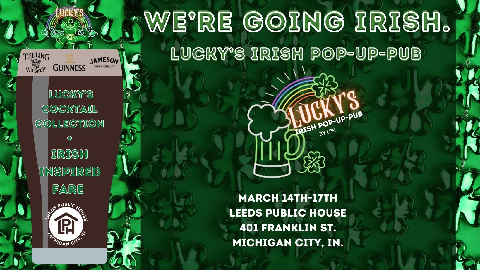 Lucky's Irish Pop-Up-Pub at Leeds Public House - Leeds Public House